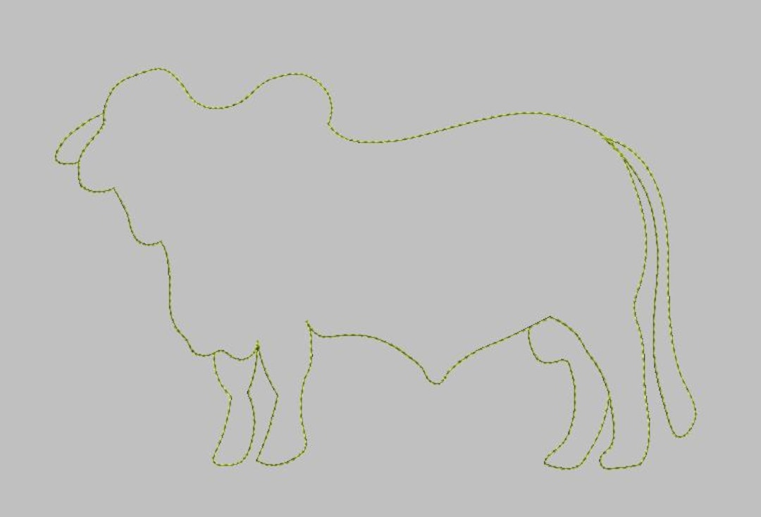 Brahma Cow Embroidery Design Outline - Etsy
