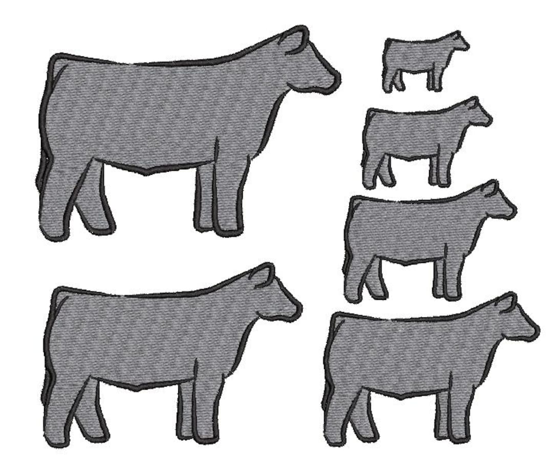 Steer Cow Embroidery Design Mini Through Large, Multiple Sizes, Outline ...
