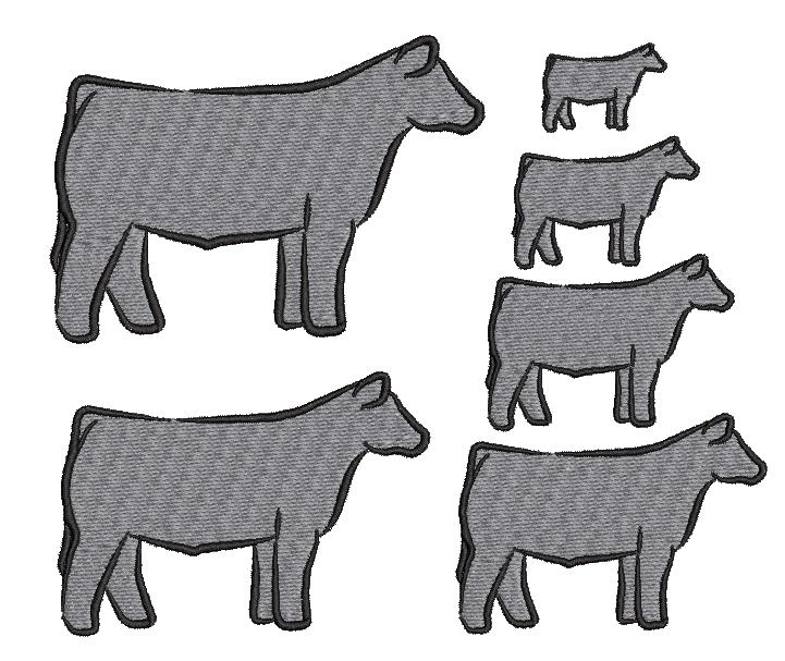 Steer Cow Embroidery Design Mini Through Large, Multiple Sizes, Outline ...