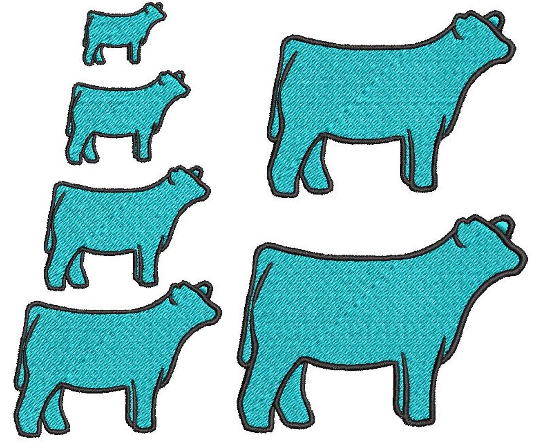 Steer Cow Embroidery Design Mini Through Large, Multiple Sizes, Outline ...