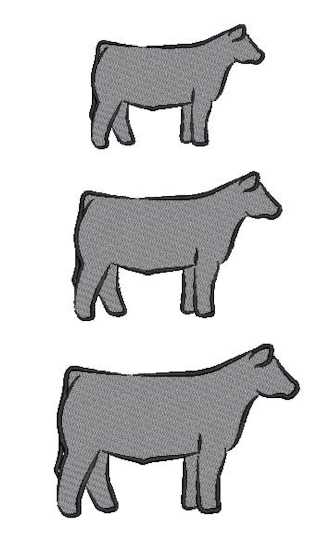 Steer Cow Embroidery Design Large, Multiple Sizes, Outline - Etsy