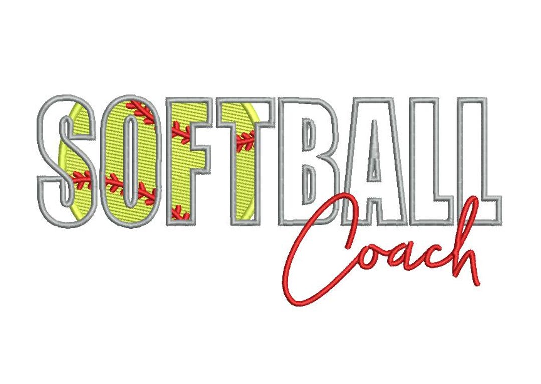 Softball Coach Embroidery Design - Etsy