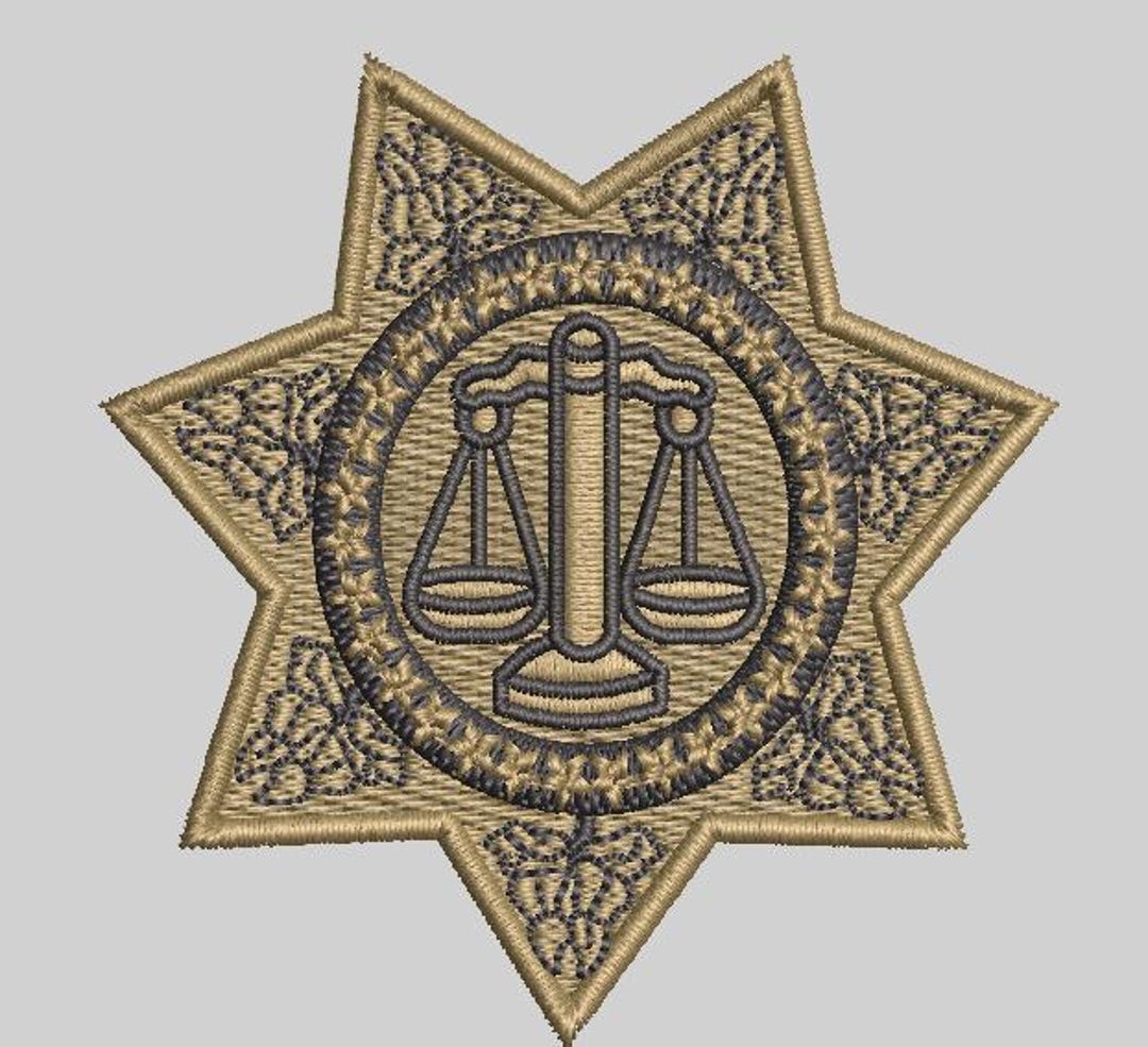 Sheriff Badge Embroidery Design - Etsy