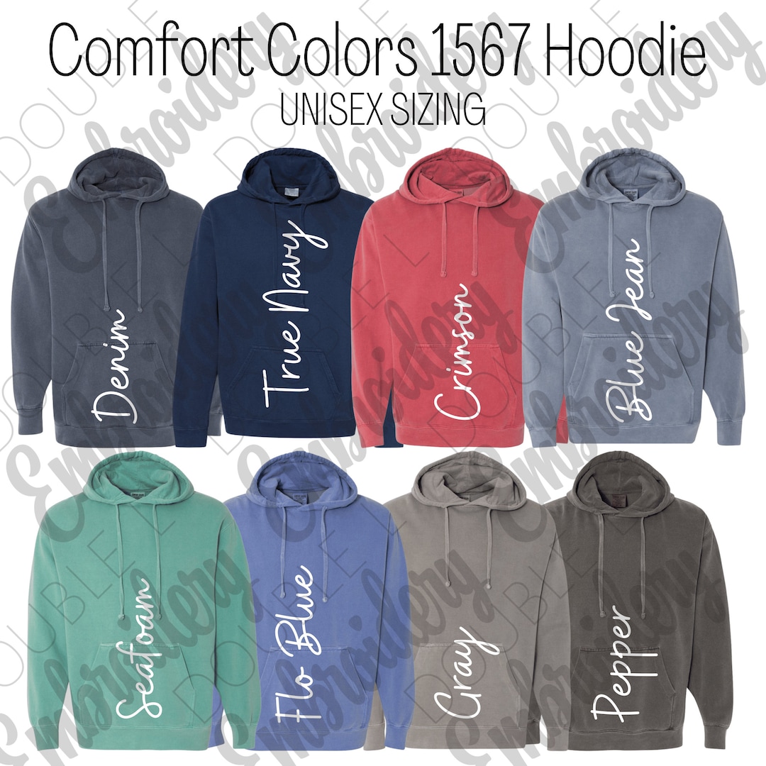 Comfort Colors 1567 Color Card Options, Hoodie Color Chart - Etsy