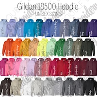 Gildan Hoodie G185 Downloadable Color Chart - Etsy