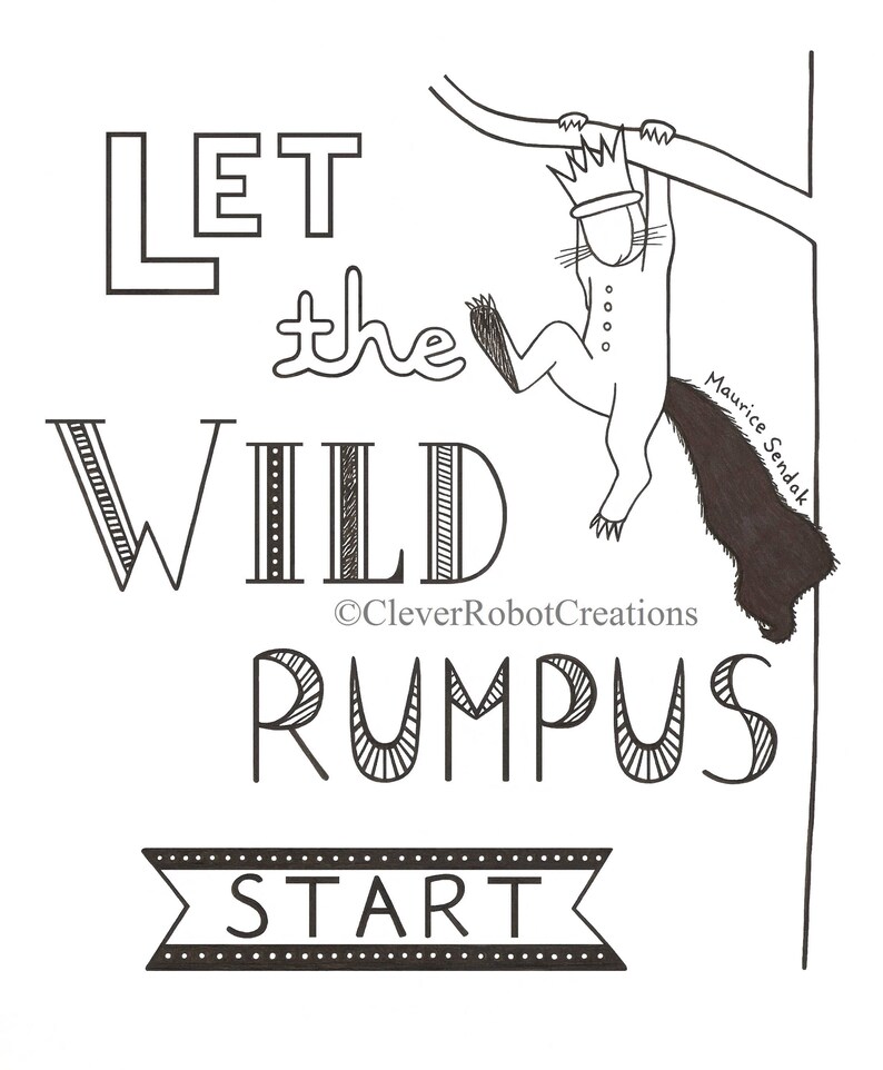 INSTANT DOWNLOAD Where the Wild Things Are Book Quote Print: let the ...