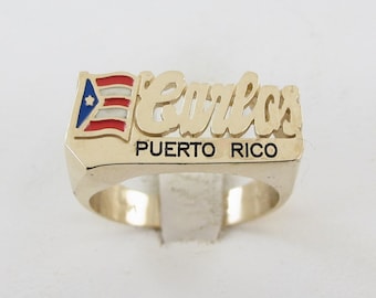 Puerto Rico Metalstamped Ring - Etsy