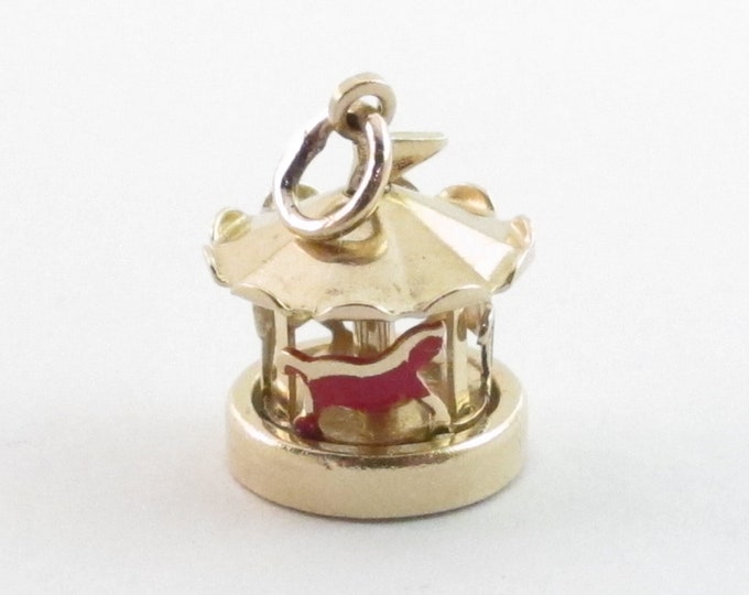 Vintage 14k Yellow Gold Merry Go Round Carousel Charm Pendant - Etsy
