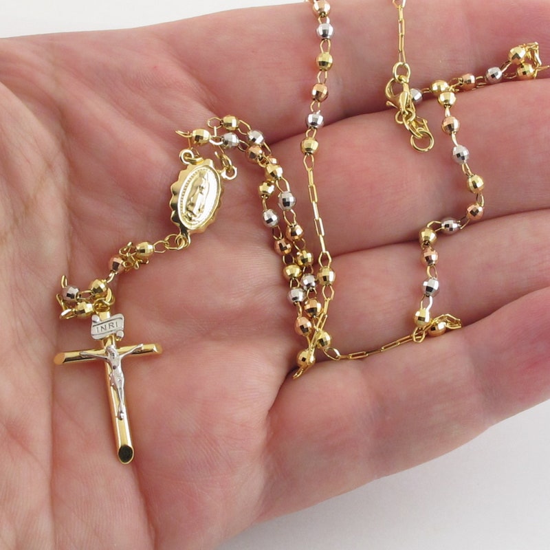 14k Gold Rosary - Etsy