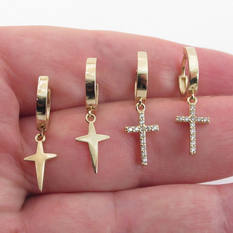 Mens Jewelry Cross Earrings - Etsy