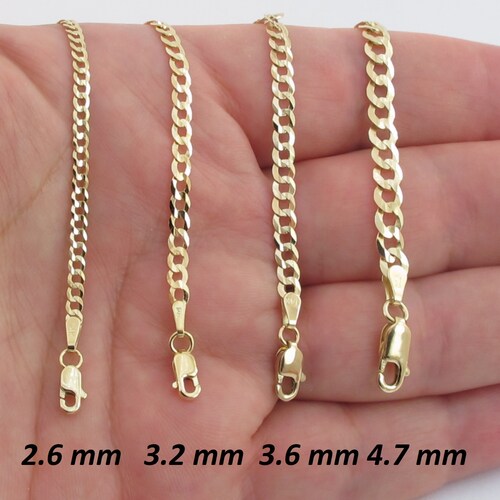 Solid 14K Gold Cuban Link Chain Necklace - Etsy