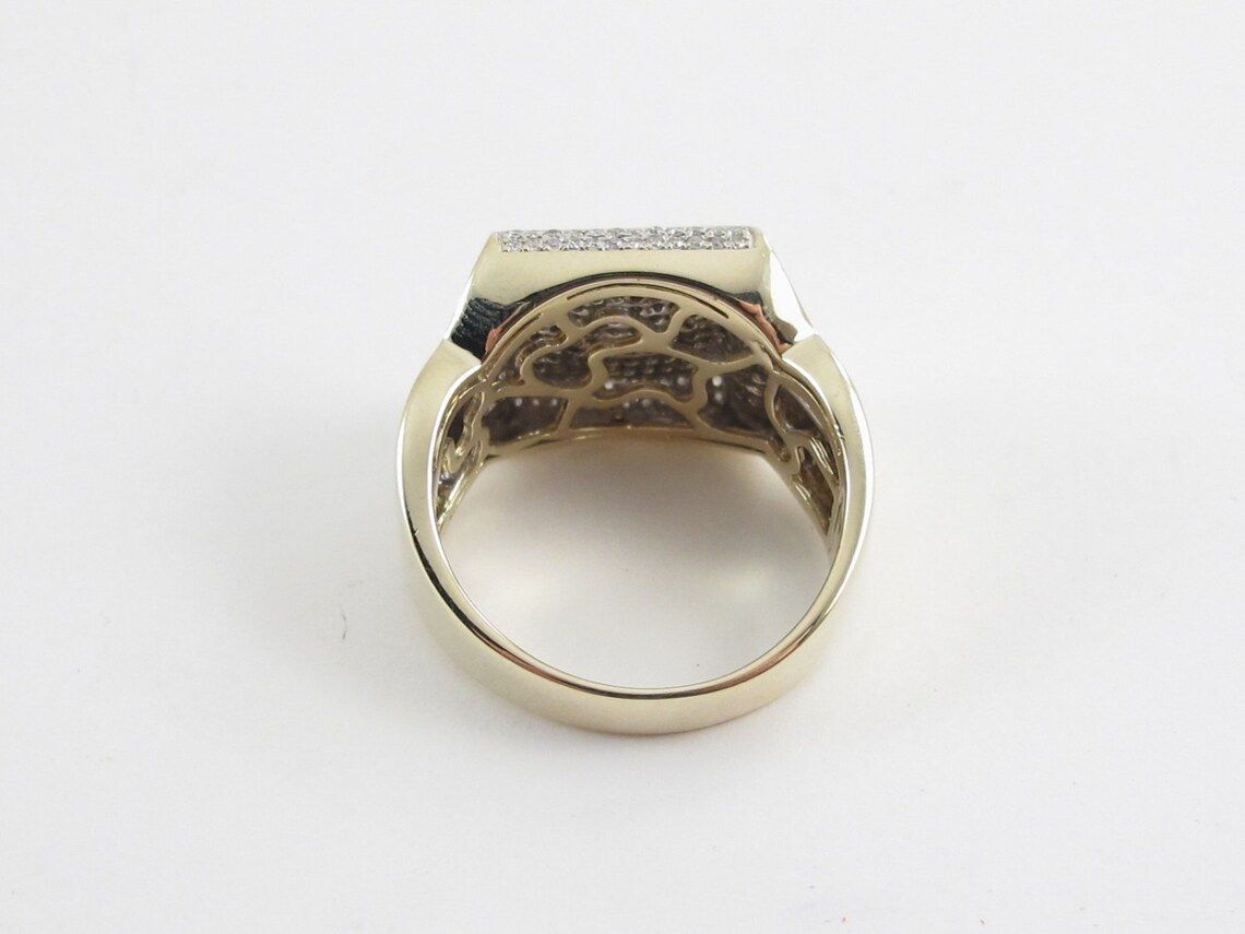 10K Yellow Gold Men's Diamond Ring Elegant Ring With - Etsy