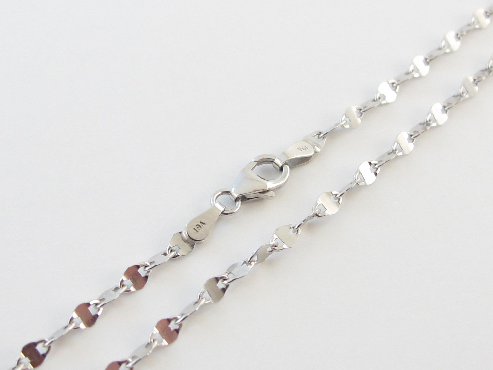 14k White Gold Anchor Link Chain Necklace 22 Inches 4.00 Grams - Etsy