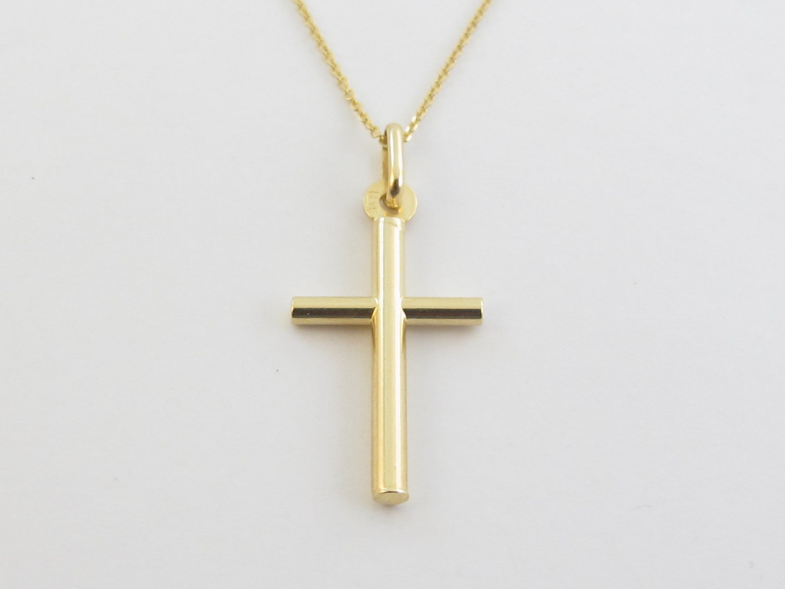 14k Yellow Gold Cross Pendant Necklace 16" , 18" , 20" - Etsy