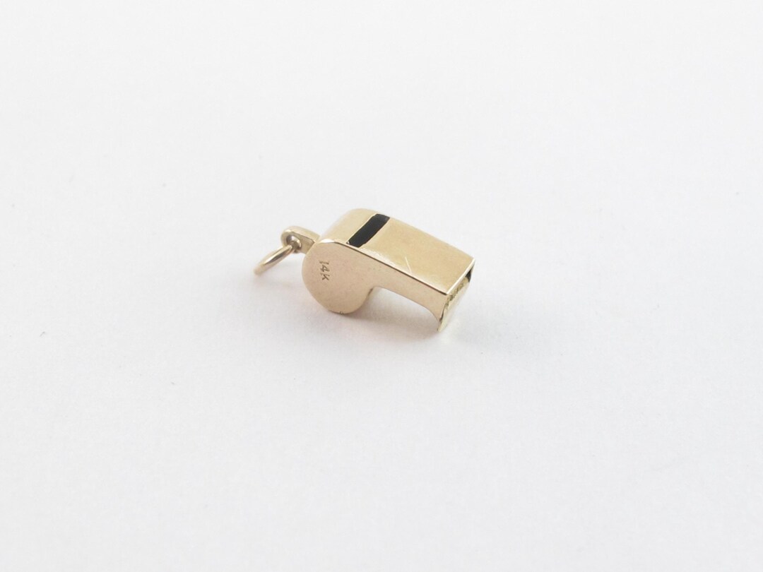 Vintage 14k Yellow Gold Sport Whistle Charm - This Whistle Makes Small ...