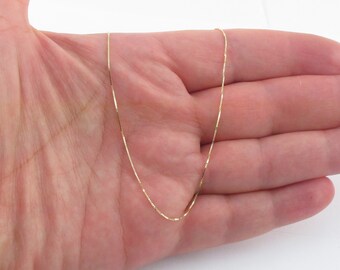 10k Solid Yellow Gold Shiny Box Chain Necklace 16 10k Solid Yellow Gold Shiny Box Chain Necklace 16