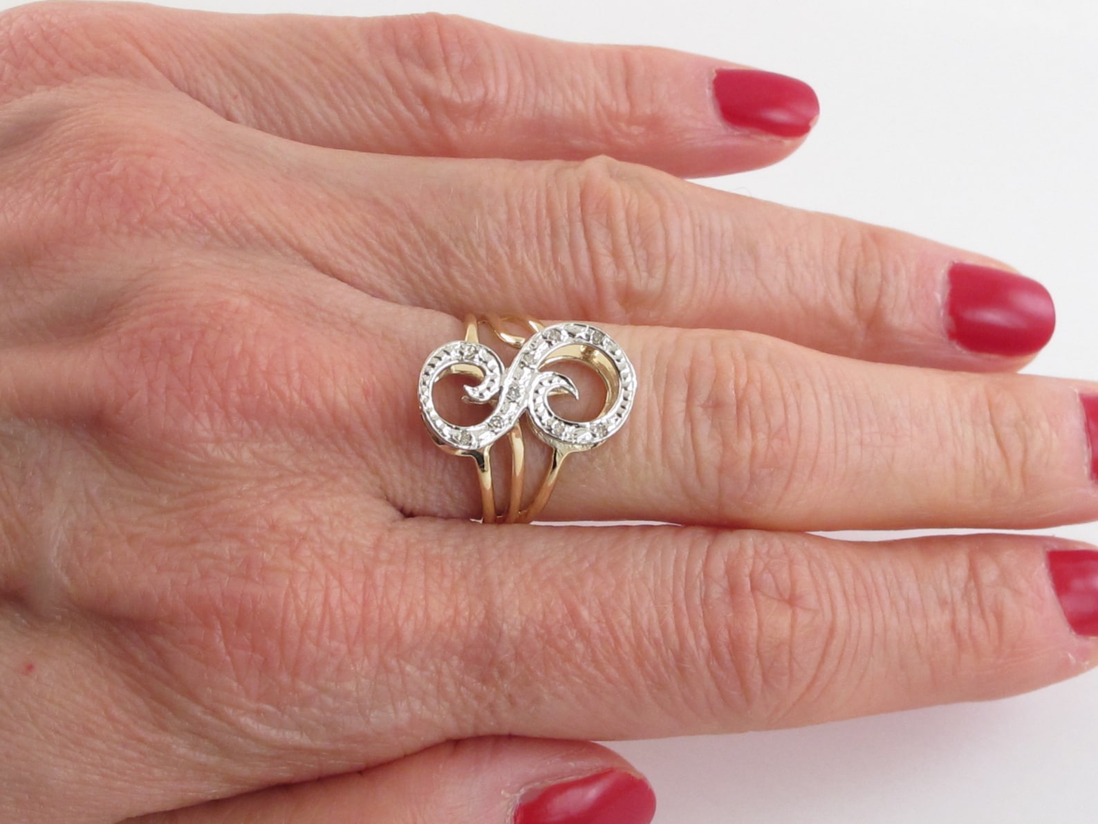 14k Yellow Gold Diamond Initial Letter Ring Available - Etsy