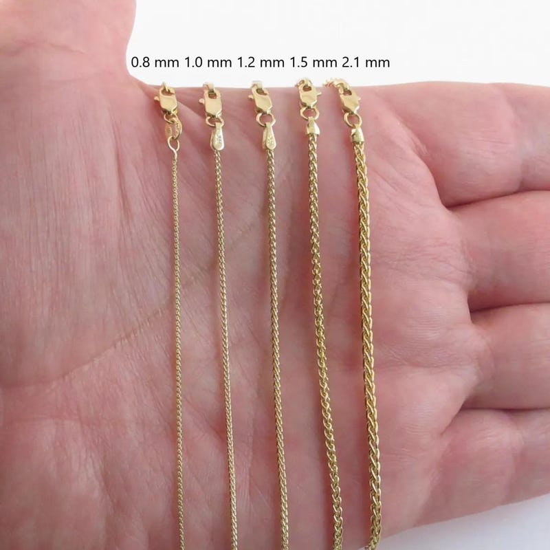 Solid Gold Wheat Chain - Etsy