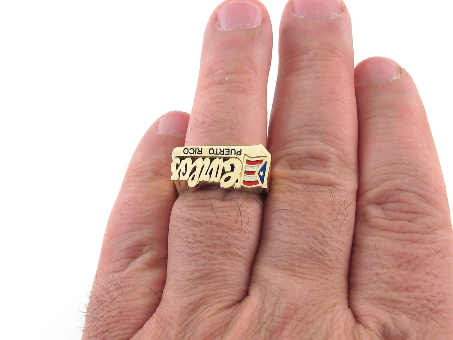 Gold Flag Name Ring: Puerto Rico or Dominican, 14k or 10k, Silver - Etsy