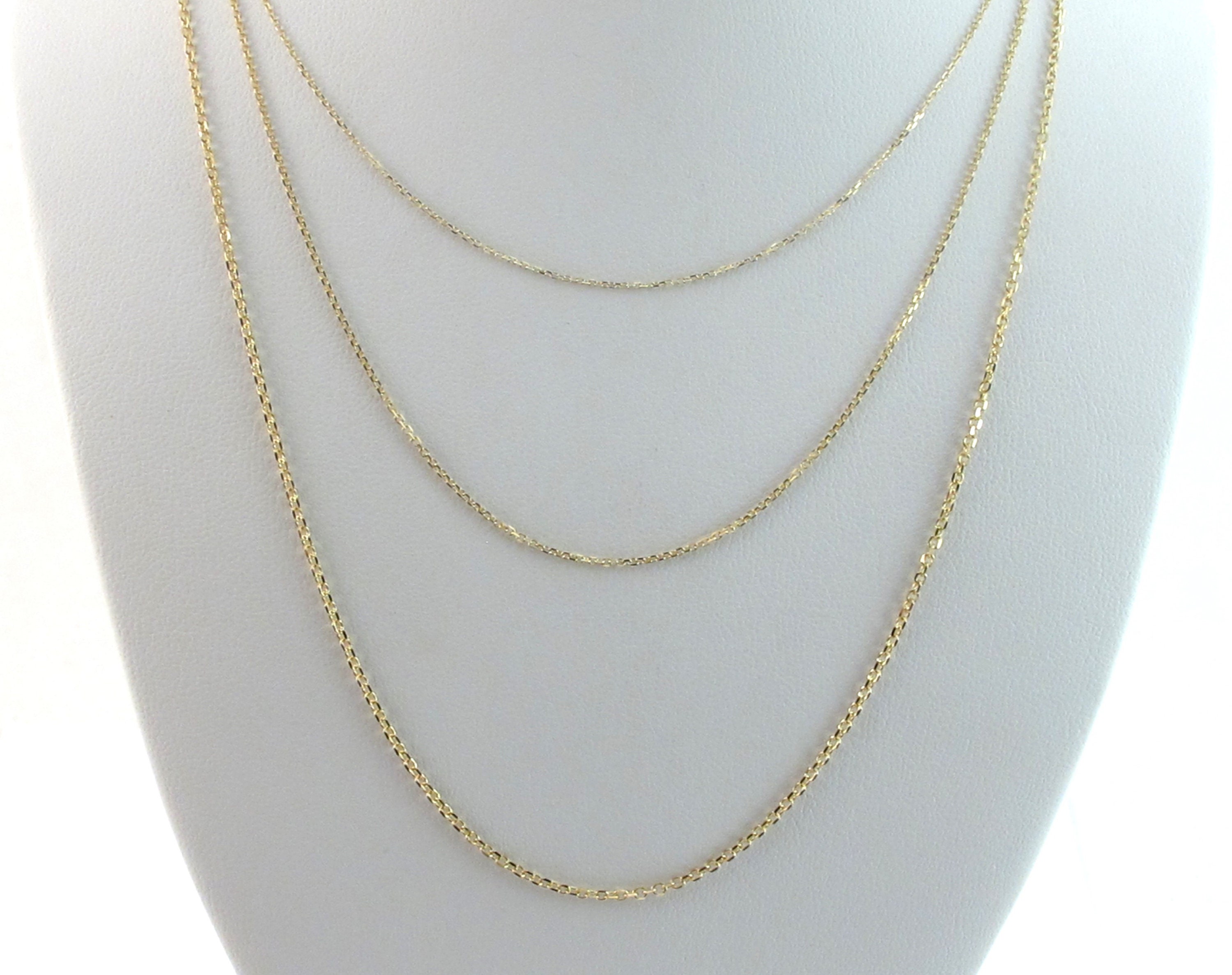 14k Solid Gold Extendable Cable Chain 18 14k Solid Gold Extendable Cable Chain 18