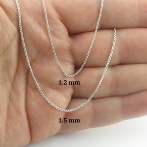 14k Solid White Gold Wheat Chain Necklace: Fine Jewelry Pendant Chain ...