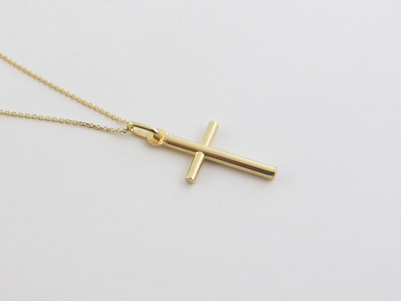 14k Yellow Gold Cross Pendant Necklace 16" , 18" , 20" - Etsy