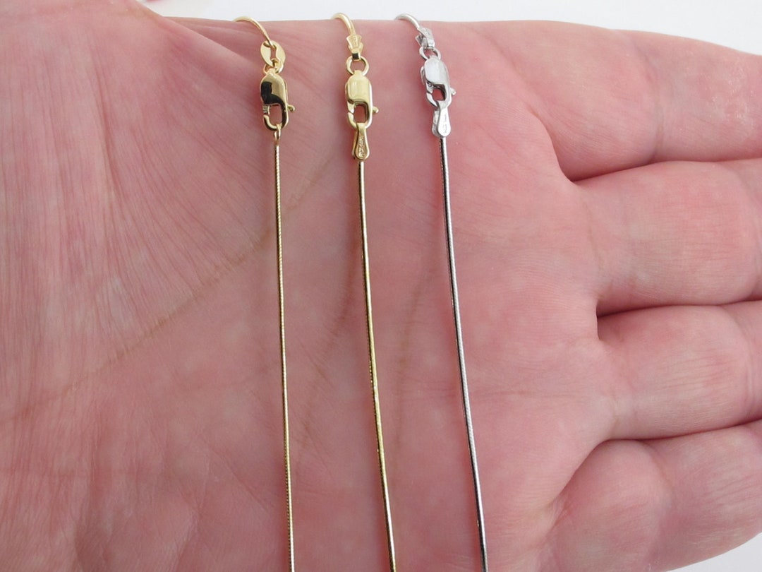 14k Solid Gold Snake Chain Necklace: Yellow or White Gold - Etsy