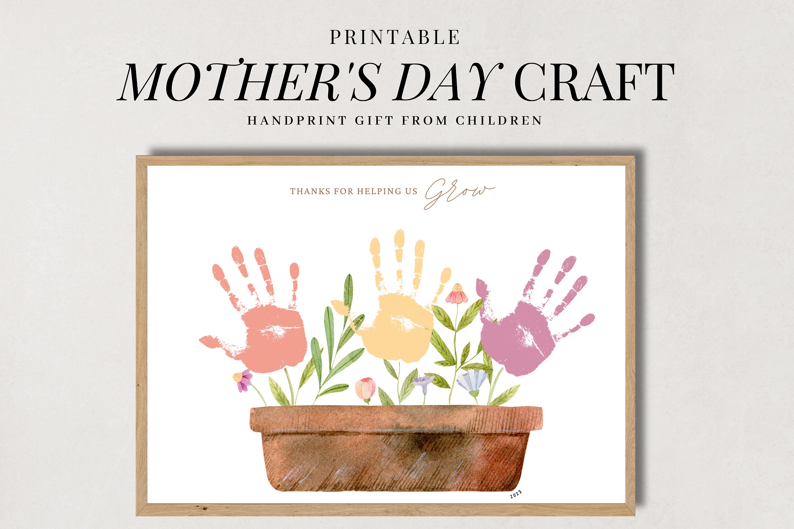 Mother's Day Printable Handprint Craft DIY for Mother Grandma From 3 ...
