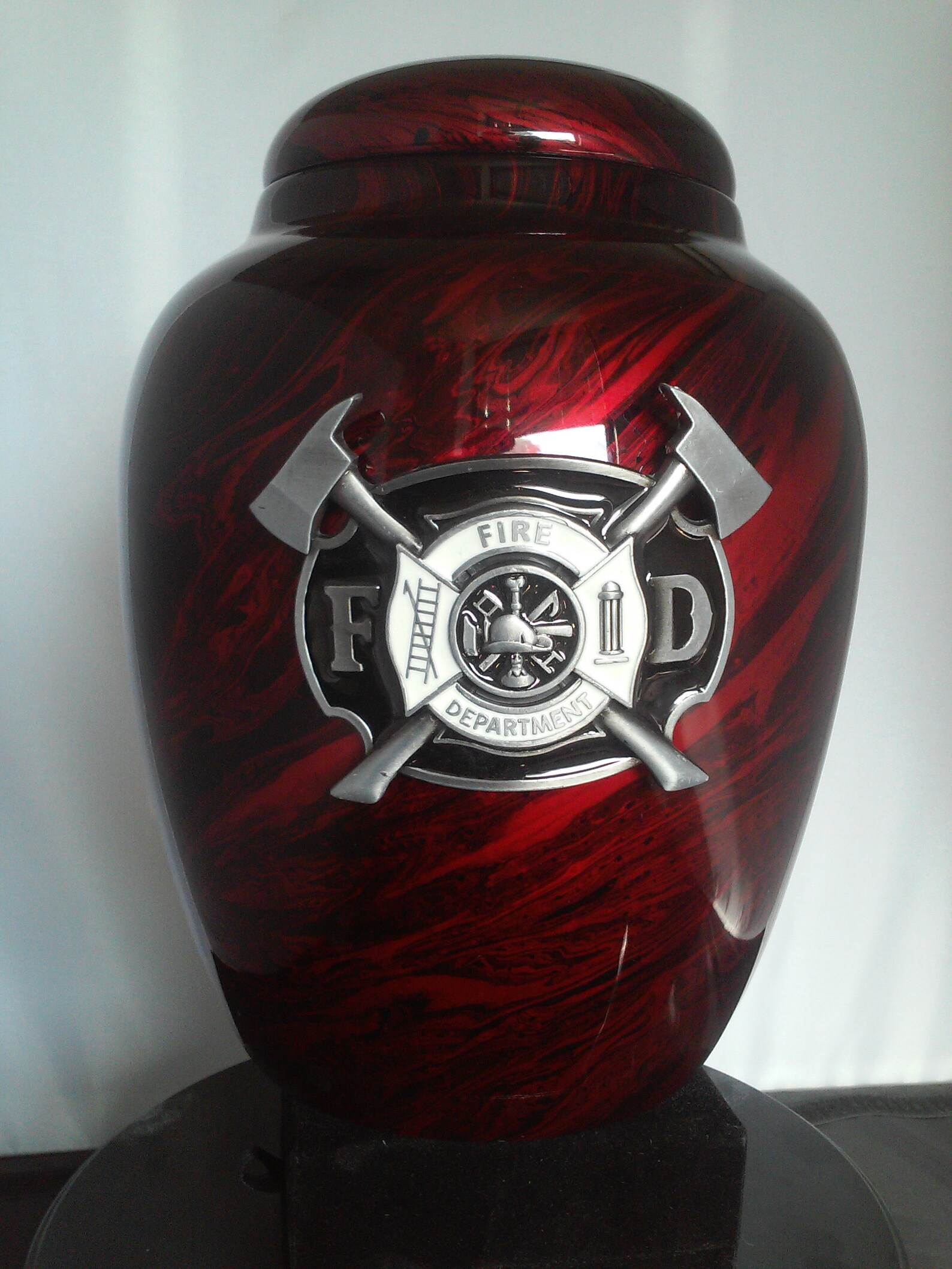 Marbled Red & Black Fireman Cremation Urn-933 - Etsy