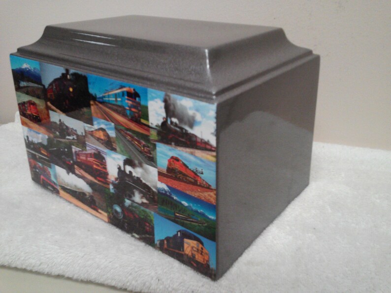 874 Vintage Train Collage Adult Cremation Urn | Etsy