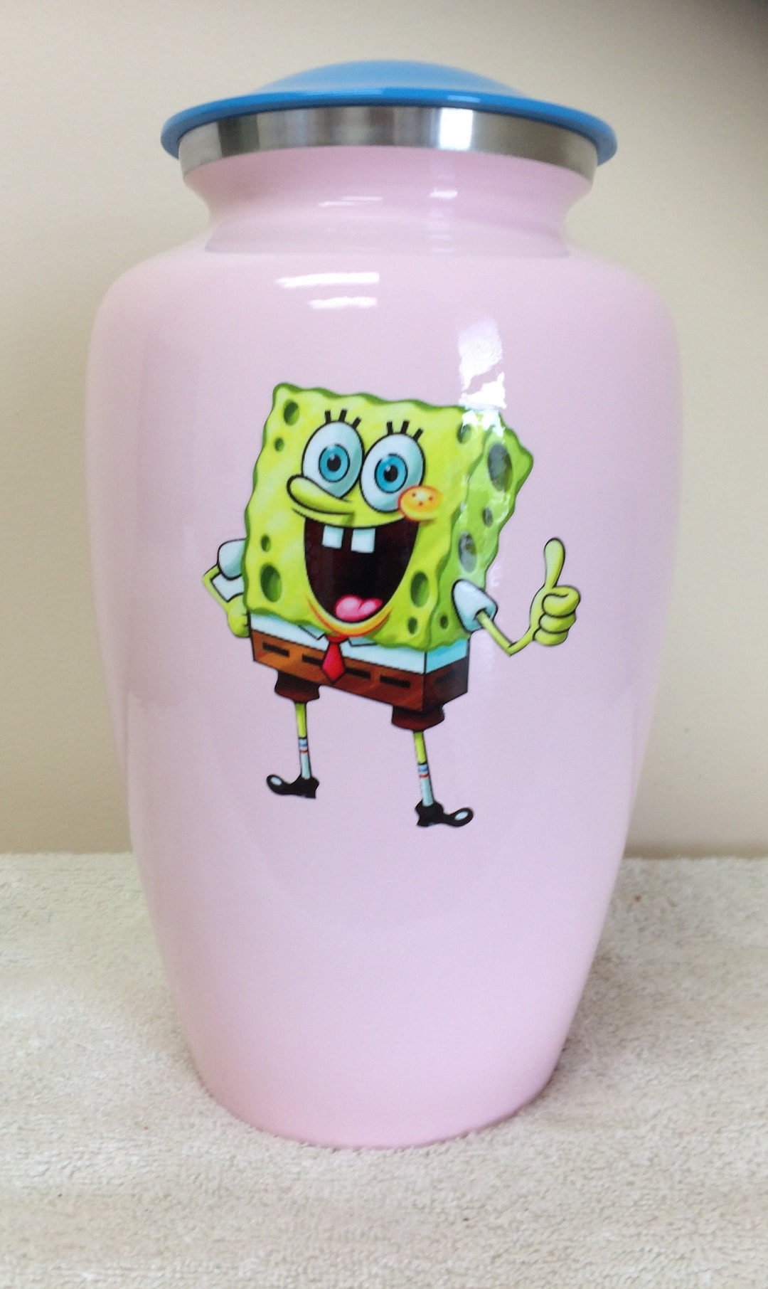 Pink Sponge Bob Large Cremation Urn - Etsy