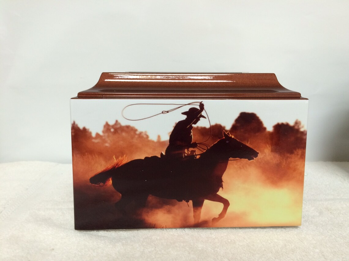 515 Cowboy Western Horse Funeral Adult Cremation Urn - Etsy