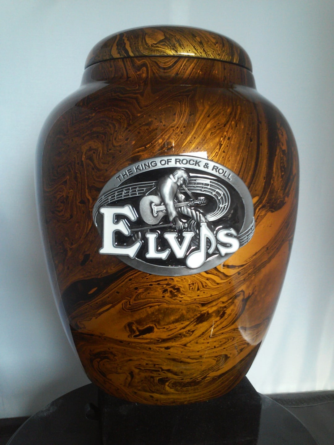 Marbled Gold & Black Elvis Cremation Urn - 892 - Etsy