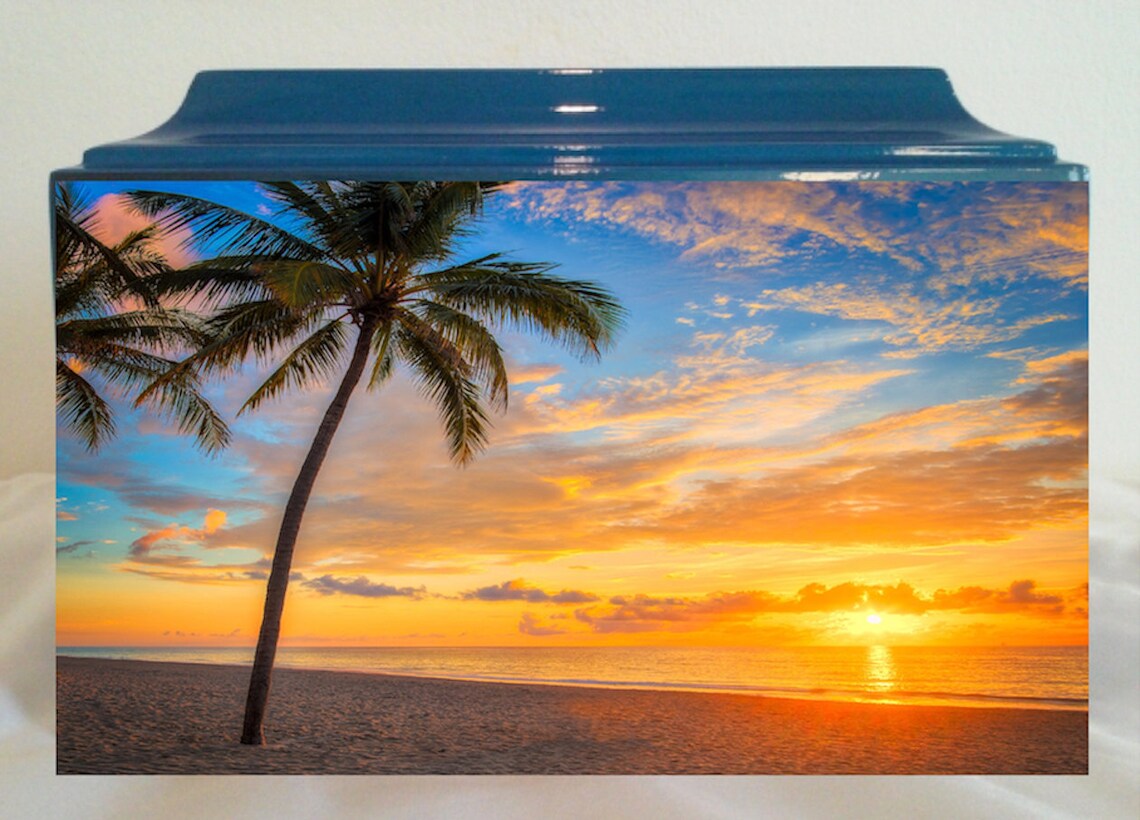 Tropical Beach Sunset Scene Adult Memorial Cremation Urn- - Etsy