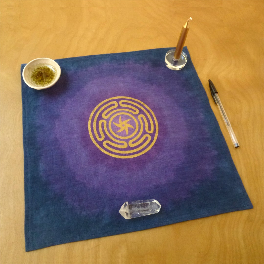 Hecate's Wheel Altar Cloth, Purple, Small Linen, Travel Altar, Pagan - Etsy