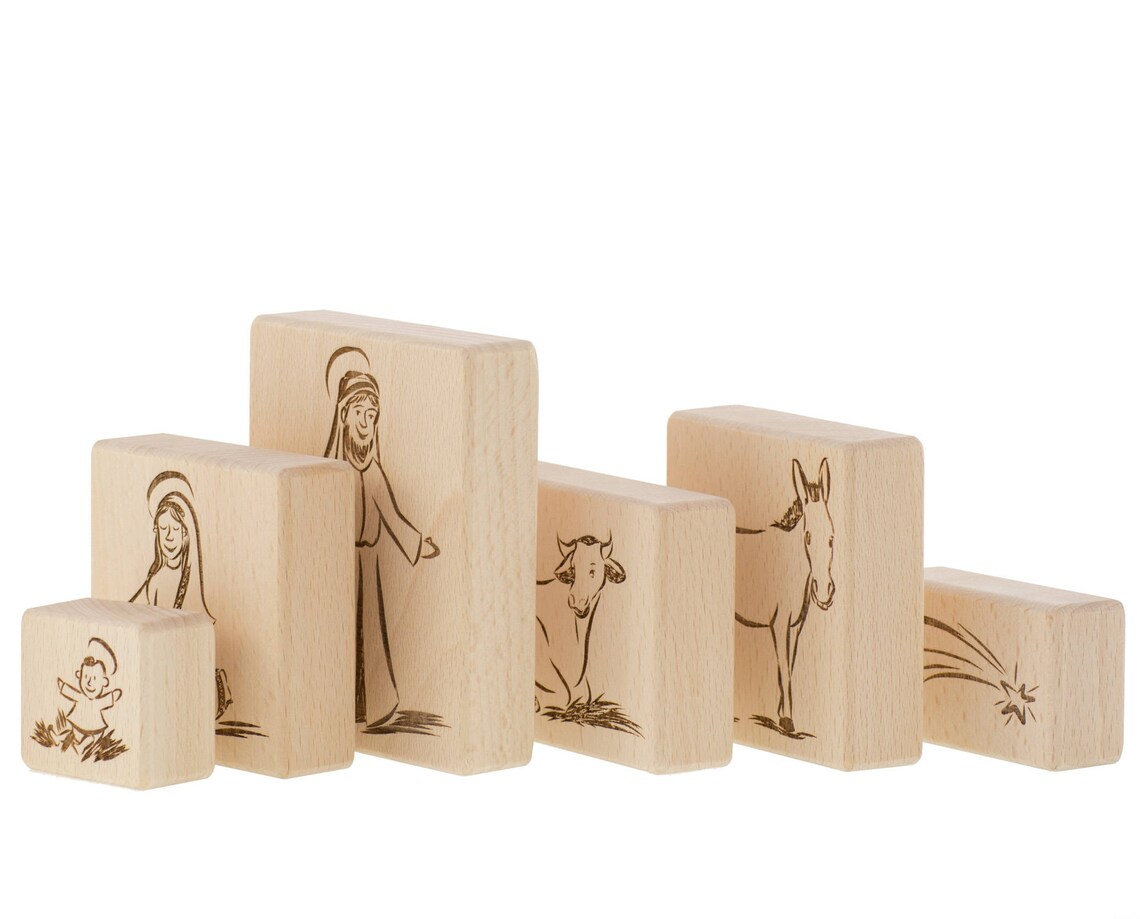 Nativity Set for Children Wooden Blocks Toddler Nativity - Etsy