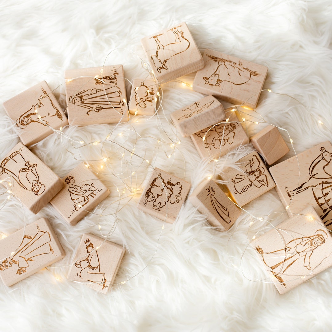 Wooden Blocks, Wooden Nativity Set for Children, Toddler Toy, Toddler ...