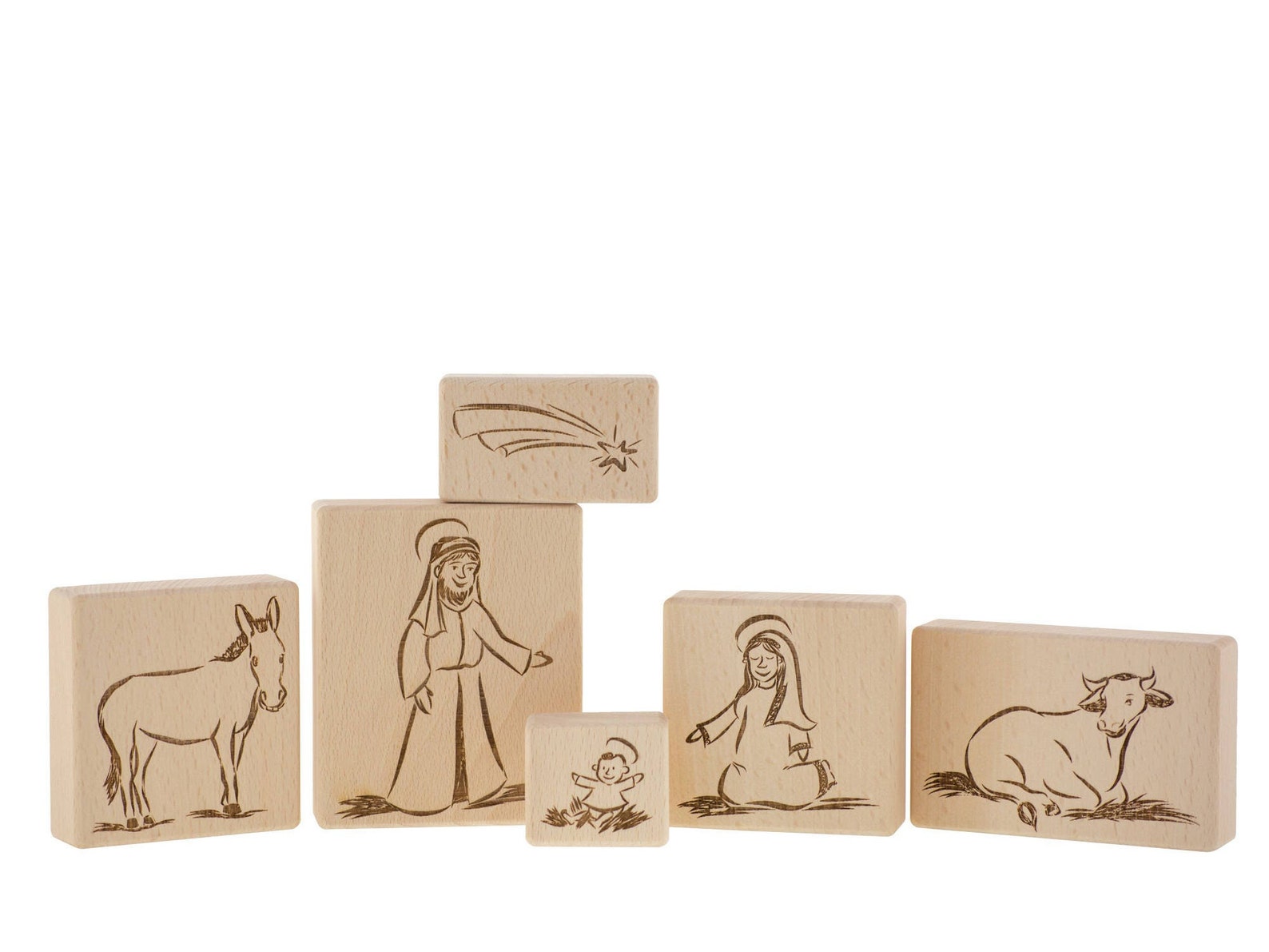 Wooden Blocks, Wooden Nativity Set for Children, Toddler Toy, Toddler ...