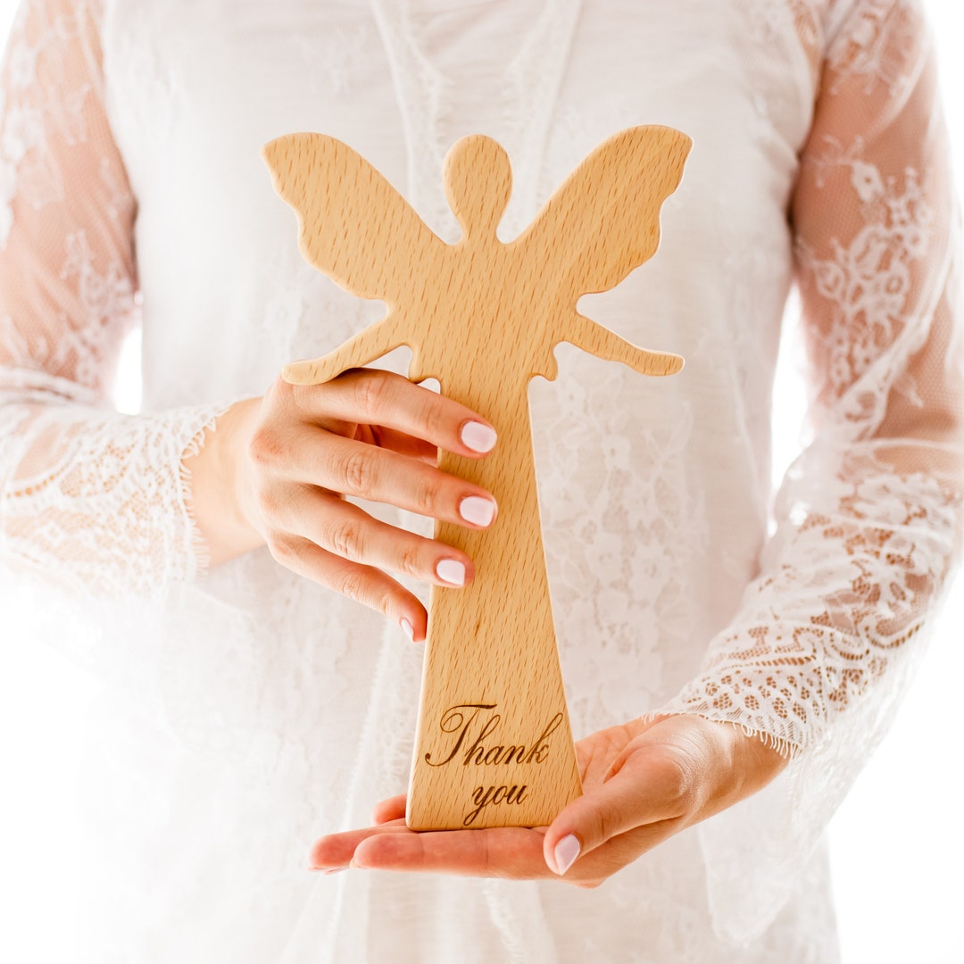 Personalized Gift, Thank You Gift, Thanksgiving Decor, Wood Angel, Give ...