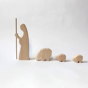 Wooden Nativity - Wooden Sheep Nativity Scene Nativity Figures Wood ...