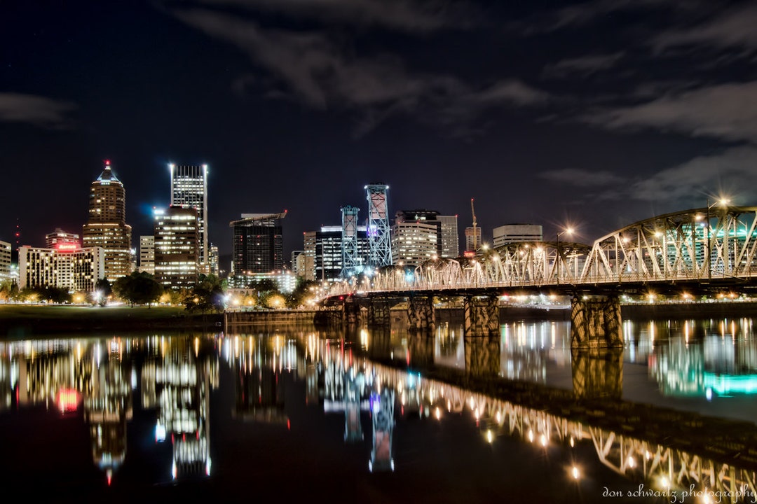 Portland Oregon at Night - Etsy
