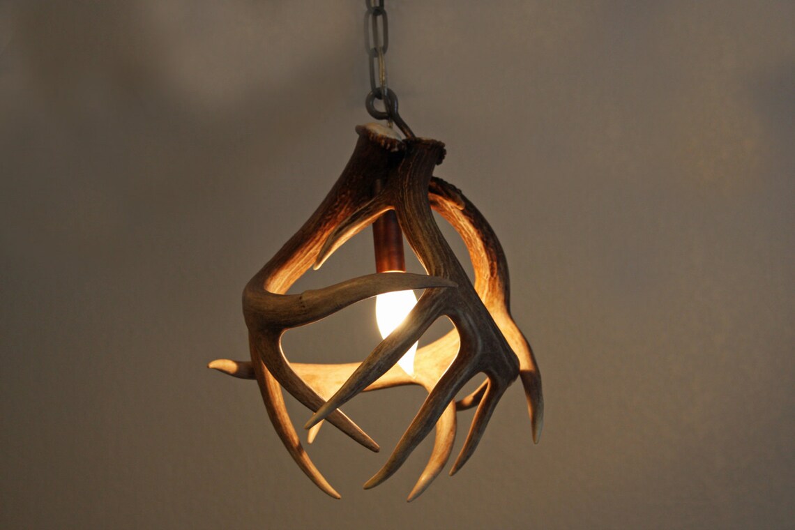 Handmade Pendant Light Rustic Lighting Antler Light - Etsy