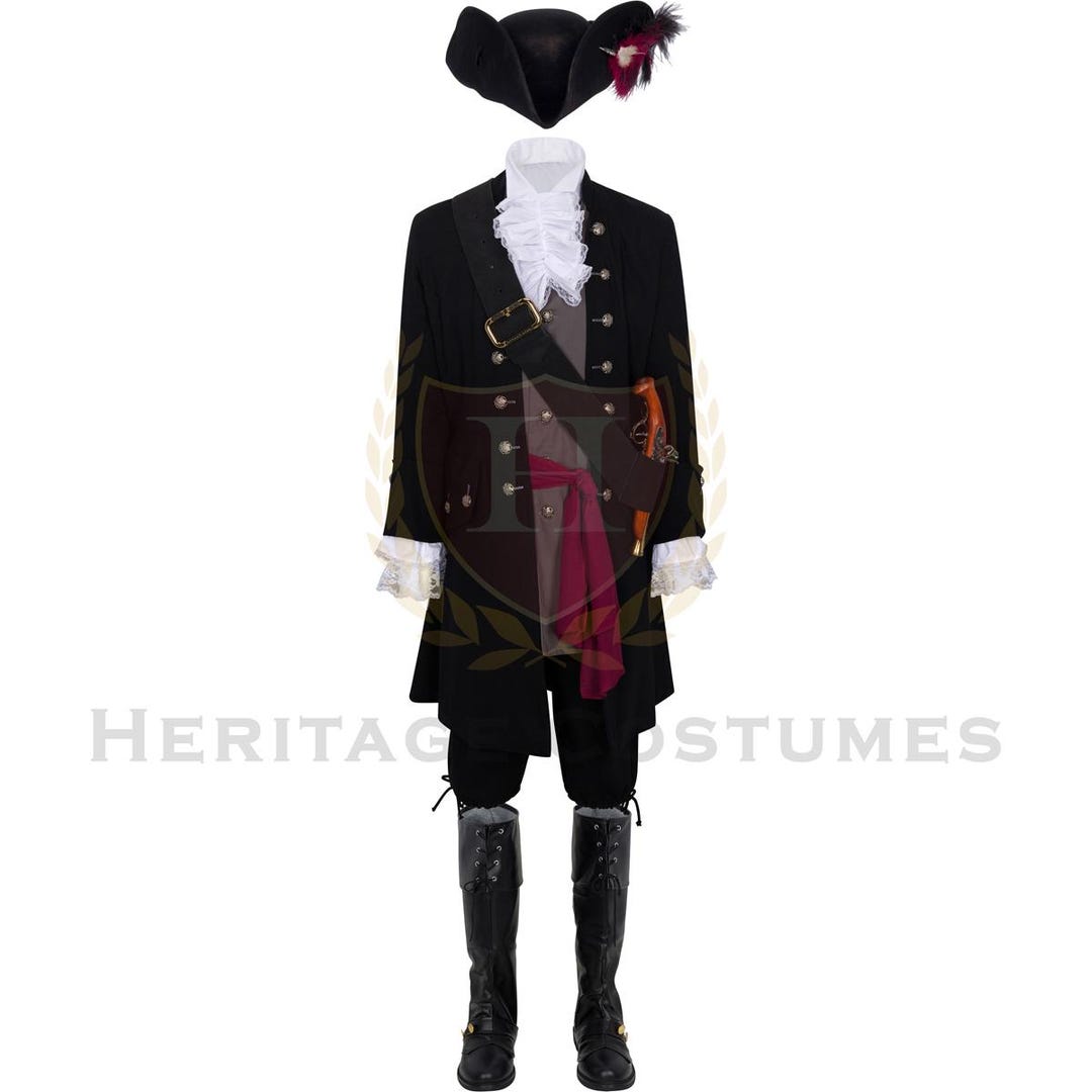 Men's Pirate Frock Coat, Buccaneer Captain's Jacket, Caribbean Pirate ...