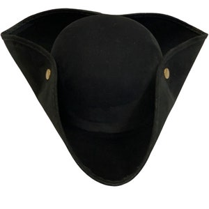 Colonial Tri-corner Hat black W/gold Braid Trim W/ White - Etsy
