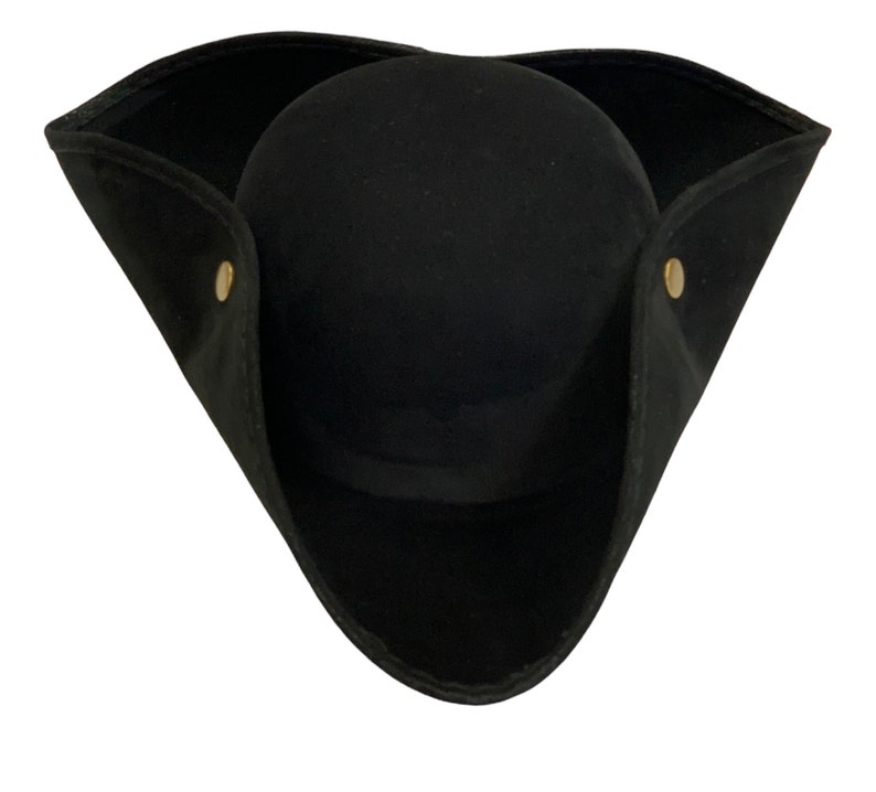 Colonial Tri-corner Hat black W/gold Braid Trim W/ White - Etsy