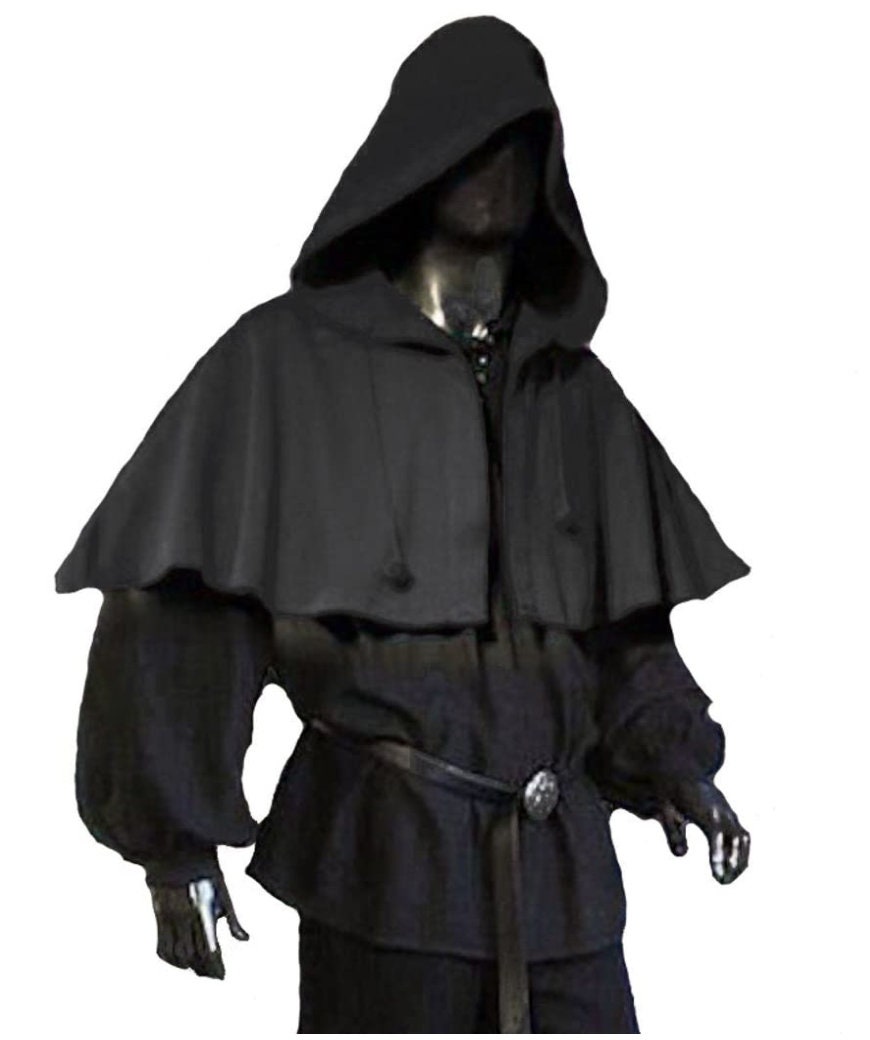 Medieval Hooded Cowl with Clasp