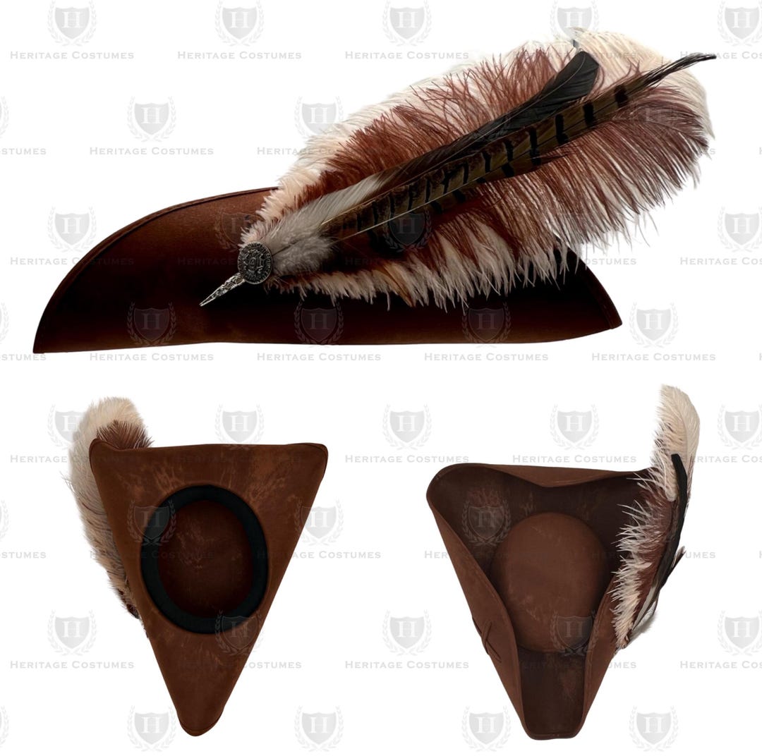 Caribbean Pirate Hat, Feathered Swashbuckler Hat - Etsy