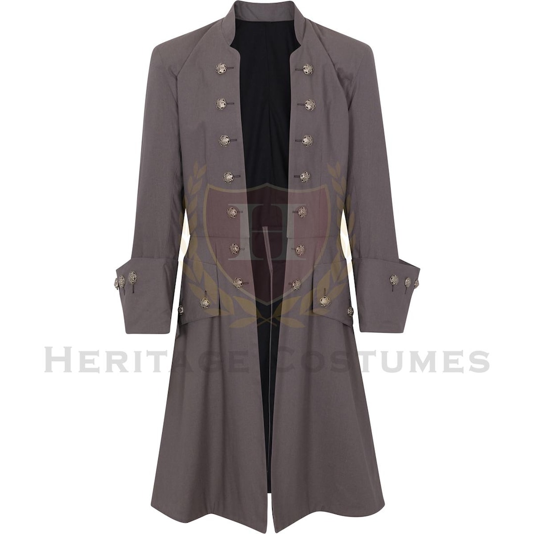 Men's Pirate Frock Coat, Buccaneer Captain's Jacket, Caribbean Pirate ...