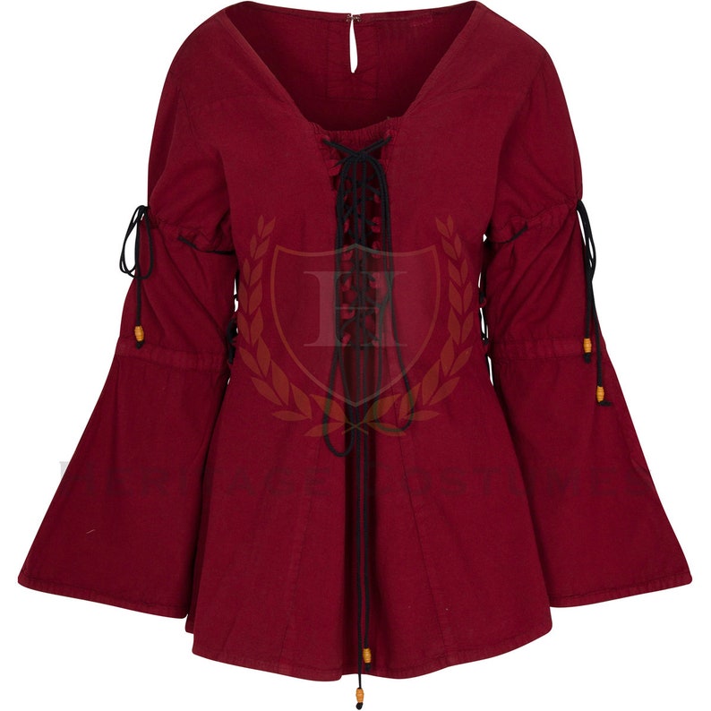 Ladies Long-sleeve Lace-up Renaissance Blouse - Etsy