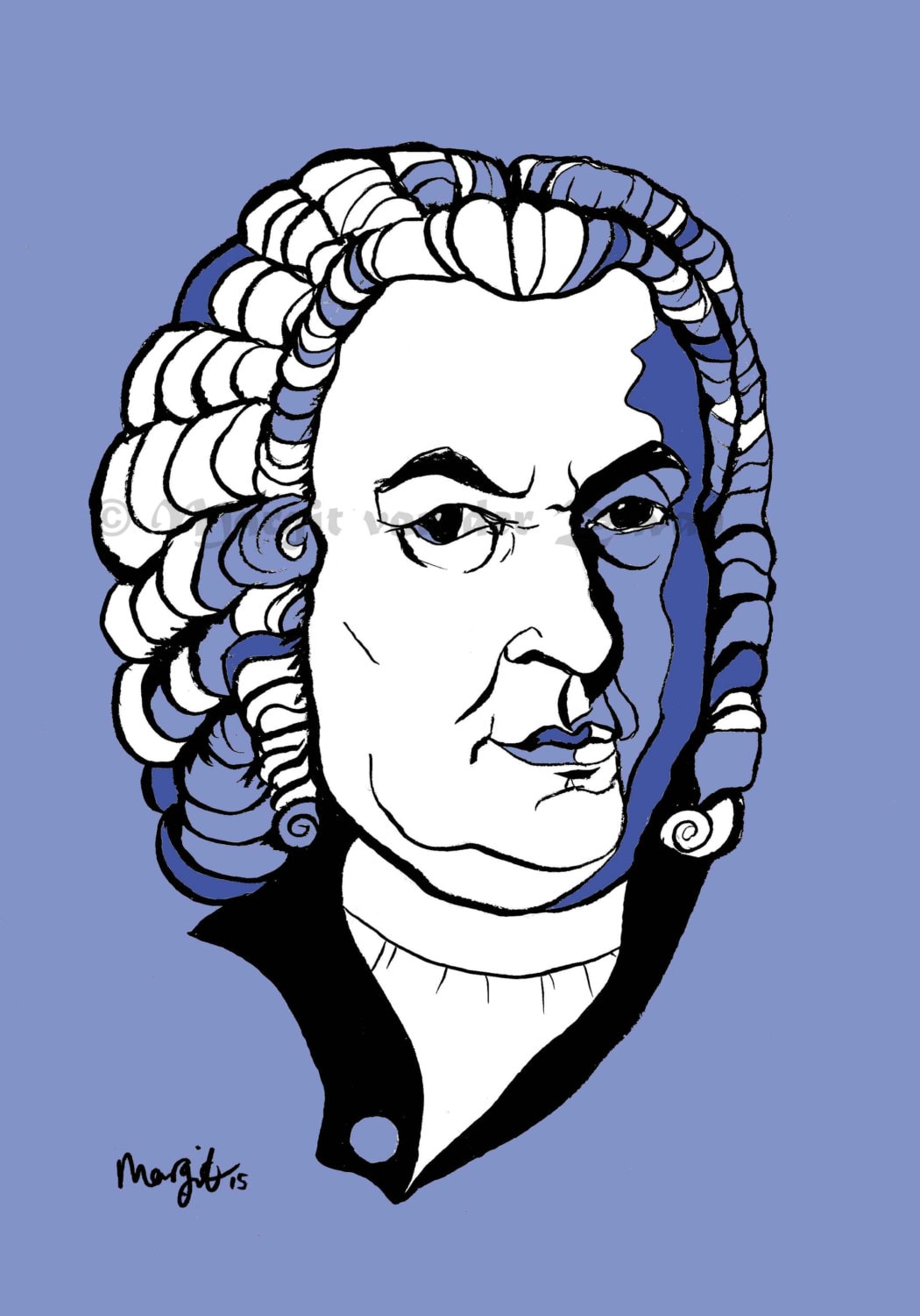 Bach Portrait Art Print: German Composer Gift (A4) - Etsy